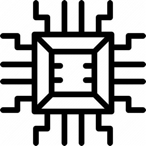 Chip Embedded Electronics Processor Cpu Technology Icon Download