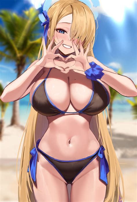 Rule 34 1girls Alternate Breast Size Asuna Blue Archive Beach