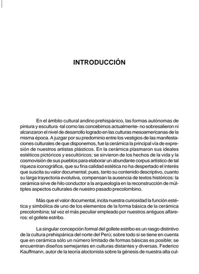 El Gollete Estribo De La CerÁmica Precolombina Peruana IntroducciÓn