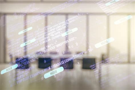 Premium Photo Multi Exposure Of Abstract Programming Language Hologram And World Map On A