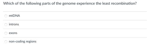 Solved Which Of The Following Parts Of The Genome Exper