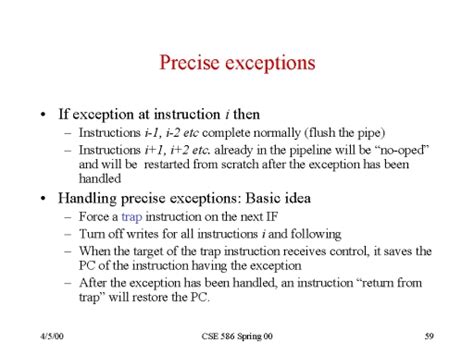 precise exceptions