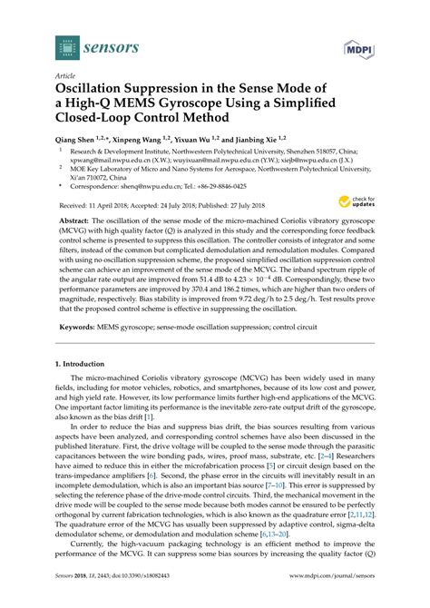 pdf oscillation suppression in the sense mode of a high q mems