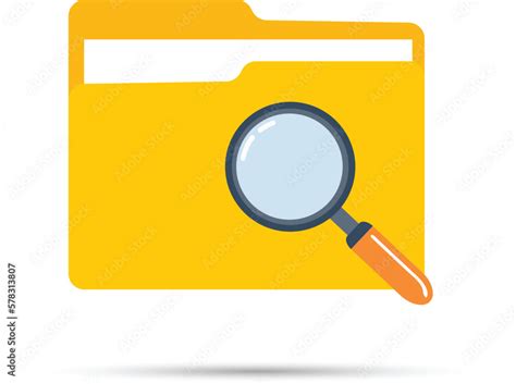 Folder Icon With Magnifying Document Search File Scanning Icon Stock Vector Adobe Stock
