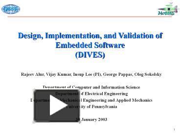 PPT Design Implementation And Validation Of Embedded Software DIVES PowerPoint