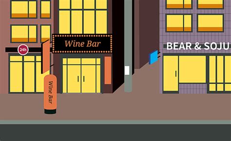 밤 유흥가 거리 일러스트 유토이미지 상세페이지 베이직샵 일러스트 22099309