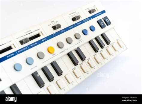 Electric Piano Mini Key On White Background Isolate Background Music