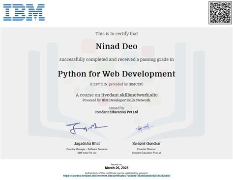 Python Webdevelopment Cybersecurity Ibm Learningneverstops Ninad Deo