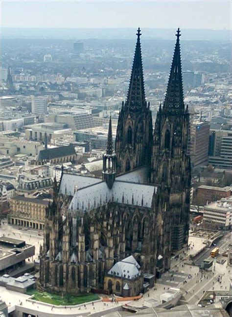 Birds Eye View Of The Gothic Style Cologne Cathedral Kölner Dom Germany World Famous