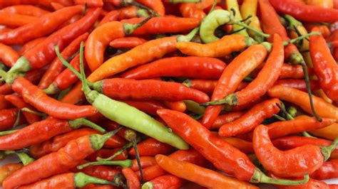 Red Hot Chilli Peppers Pattern Texture Background Close Up Landscape