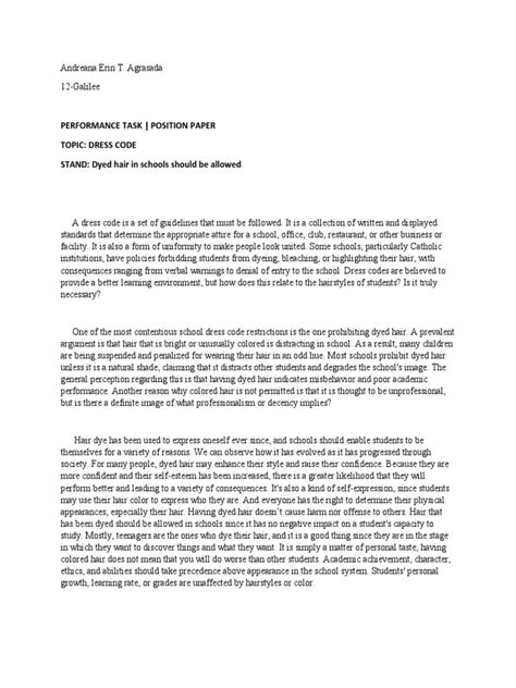 Eapp Position Paper Pdf Hair Reason