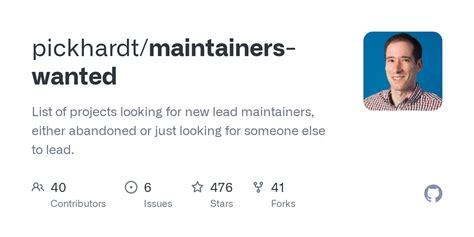 Github Pickhardtmaintainers Wanted List Of Projects Looking For New