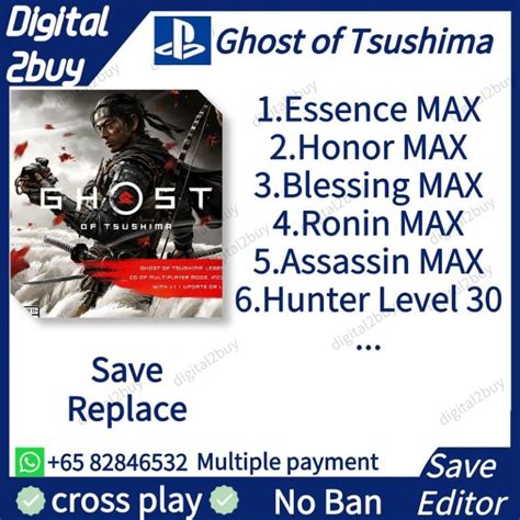 Ps4 Ps5 Ghost Of Tsushima Save Editor Got Save Modding Ghost Of Tsushima Mods Cheats