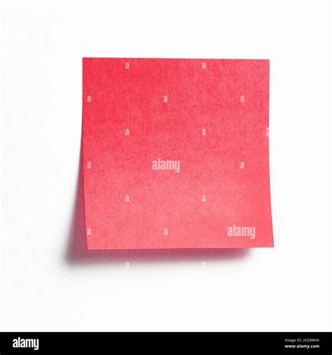 Red Sticky Note With Copy Space Isolated On White Background Stock
