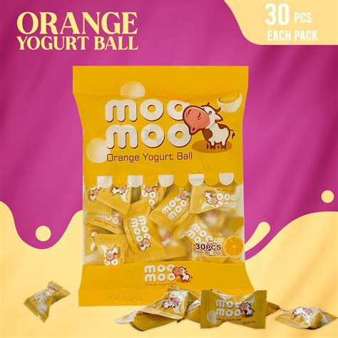 Momom Orange Yogurt Ball Coated Yogurt Ball With Crisp Molt And Smooth