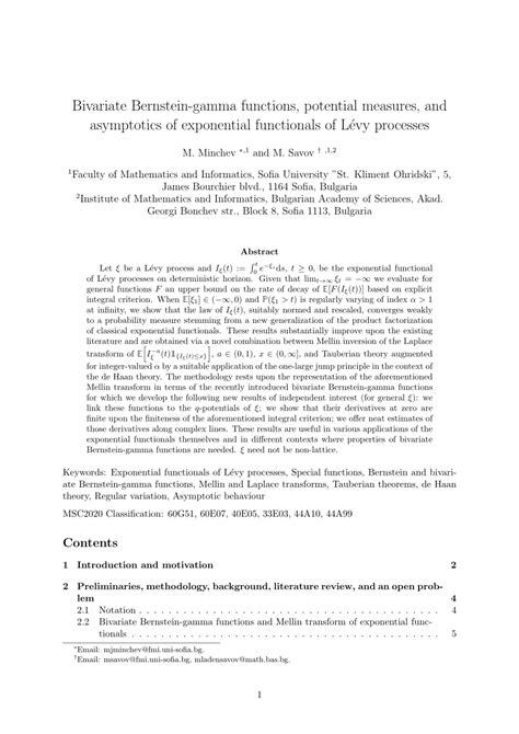 Pdf Bivariate Bernstein Gamma Functions Potential Measures And Asymptotics Of Exponential