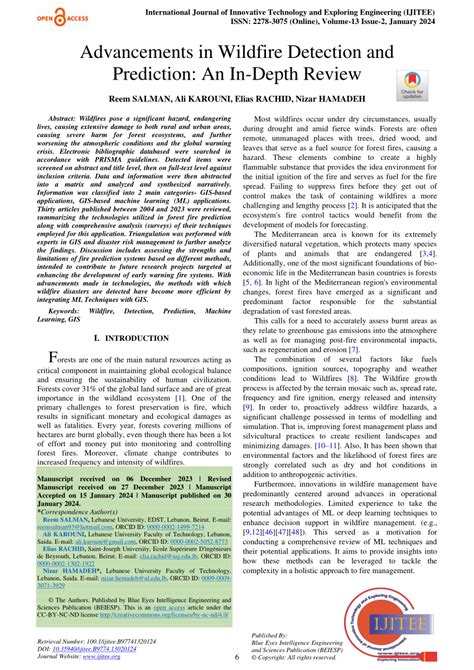 pdf advancements in wildfire detection and prediction an in depth review