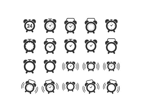 Alarm Clock Icon Set 680432 Vector Art At Vecteezy
