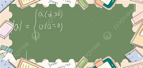 Math Blackboard Green Border Education Stationery Background