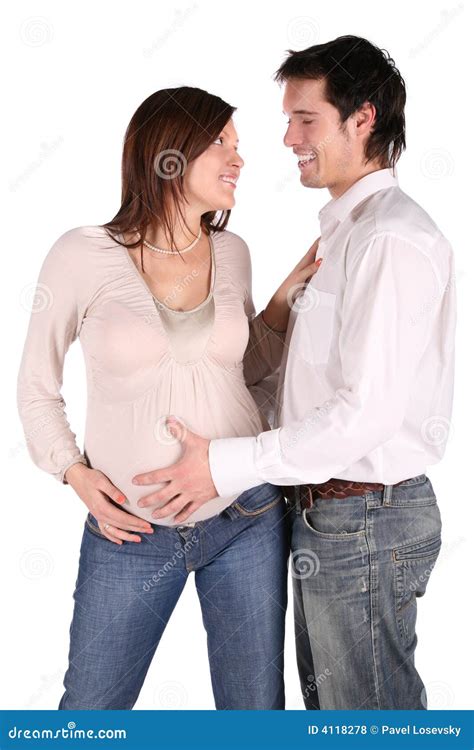 Pregnant Couple Embrace Stock Photo Image Of Care Life 4118278