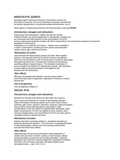 Keratolytic Agents Introduction Dosages And Indications Pdf Topical Medication Wax