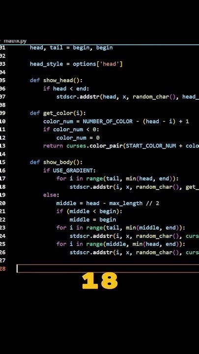 Coding The Matrix In 30 Seconds Using Pythons Curses Library Youtube