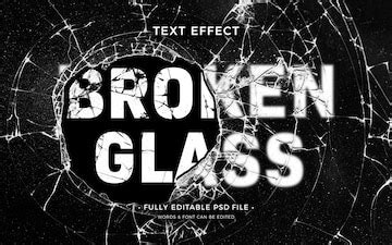 Premium Psd Broken Glass Text Effect