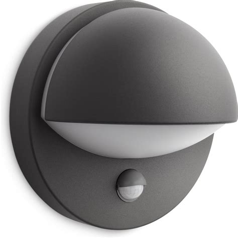 Philips June Buitenwandlamp Met Sensor Antraciet Bol