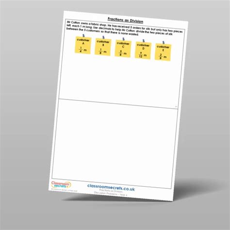 Year 6 Fractions As Division Discussion Problem 2 Resource Classroom