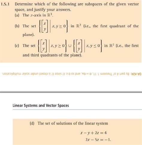 Solved 151 Determine Which Of The Following Are Subspaces