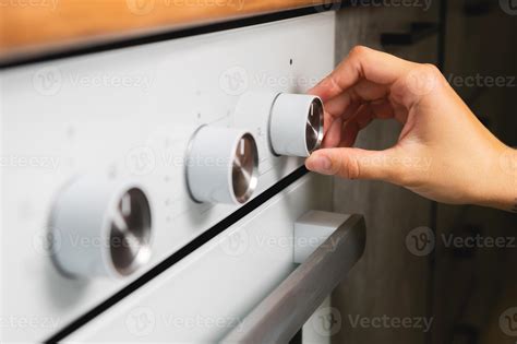 Using The Oven Oven Temperature Control Closeup Stock Photo At Vecteezy