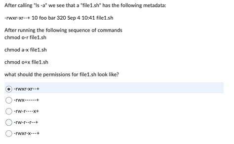 solved what should the permissions for file1 sh look like