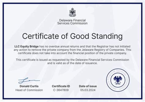 Free Certificate Of Good Standing Templates Easy To Download