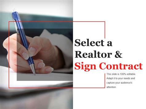 Select A Realtor And Sign Contract Template 1 Ppt Powerpoint
