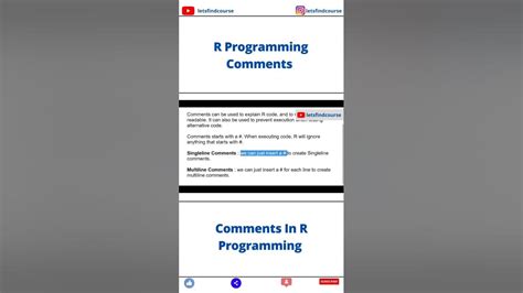 Comments In R Programming Language Rprogramming Youtube