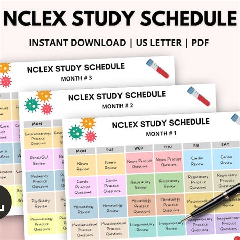 World Nclex Study Calendar Etsy