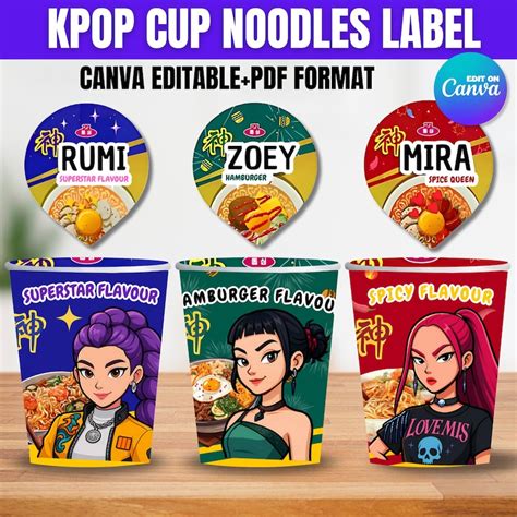 Kpop Demon Hunters Ramen Template Etsy