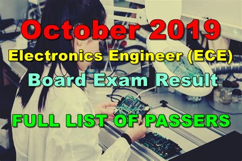 Electronics Engineer Board Exam Result October 2019 Ece Full List