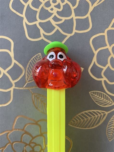 Vintage 1999 Color Crystal Bubbleman Pez Dispenser Neon Yellow Stem Loo