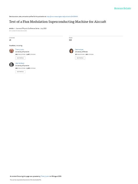 Test Of A Flux Modulation Superconducting Machine For Aircraft Pdf Electric Motor Inductor
