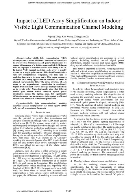Pdf Impact Of Led Array Simplification On Indoor Visible Light