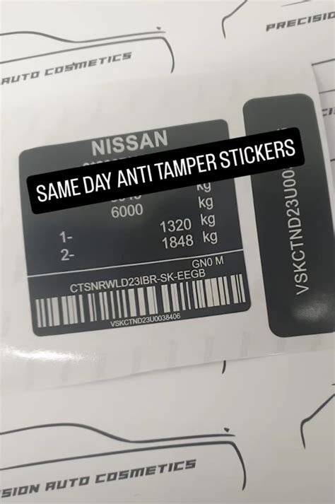 Replacement Vin Label Sticker Set