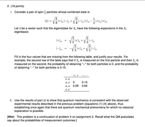 Solved 1 8 Points Consider A Two Particle System Produced