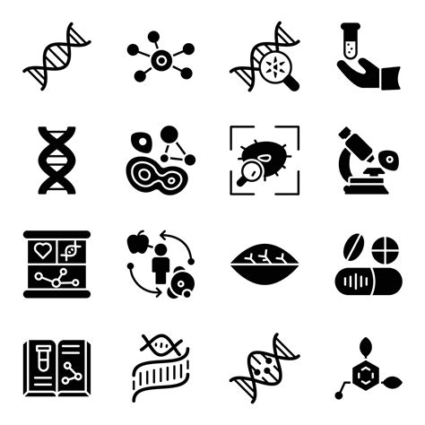 Biotechnology And Bioinformatics Glyph Vectors Vector Art At Vecteezy