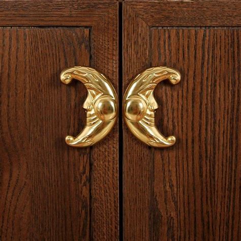 Brass Sun And Moon Cabinet Drawer Knobs Set Of 2 Maia Homes In 2025 Dream House Decor