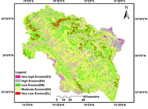 Potential Erosion Risk Map Of The Study Area Download Scientific Diagram