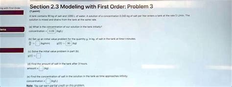 Solved Texts Section 23 Modeling With First Order Problem 3 1 Point