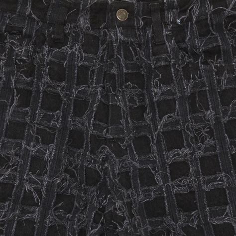 Buy Supreme Frayed Patchwork Baggy Denim Short Washed Black
