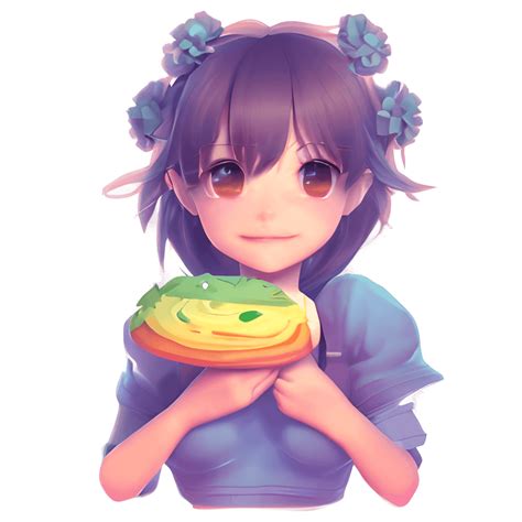 Anime Girl With Cookie · Creative Fabrica