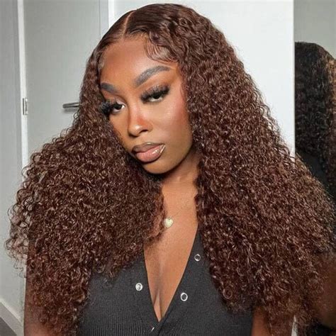 Honey Brown Pixie Curly Lace Frontal Wig Super Double Drawn Virgin Human Hair Qthair
